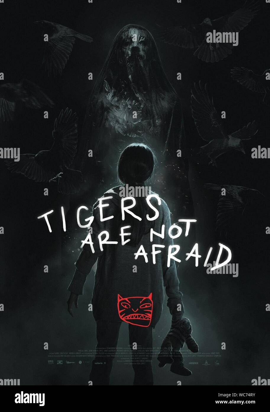 TIGERS ARE NOT AFRAID, (aka VUELVEN), poster, Nery Arredondo (holding stuffed tiger), 2017 ...