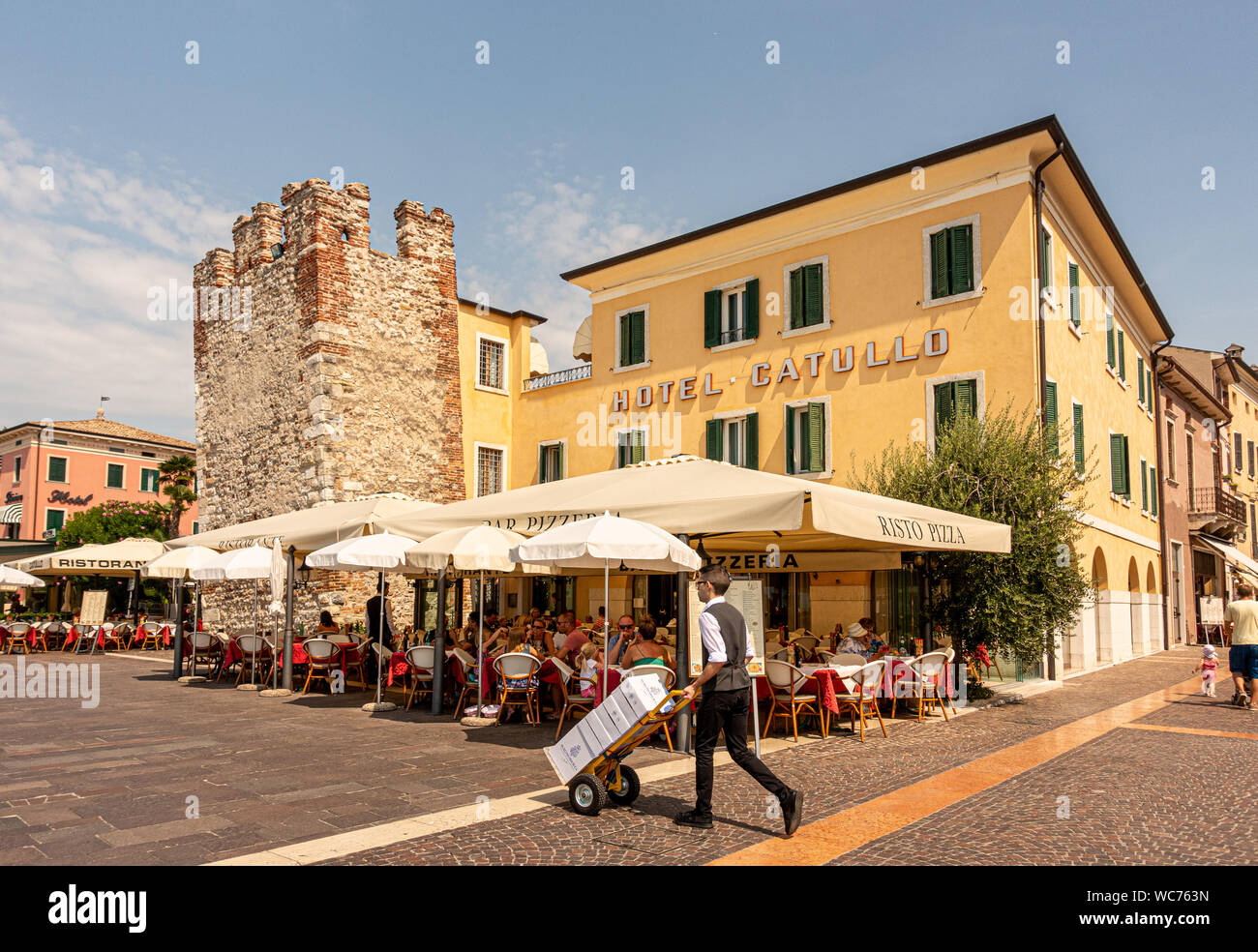 views of Lake Garda and Garda Town in the Italian Lakes Stock Photo - Alamy