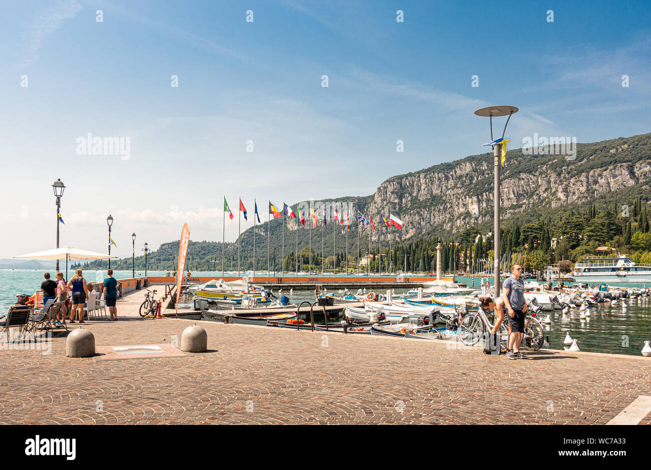 views of Lake Garda and Garda Town in the Italian Lakes Stock Photo - Alamy
