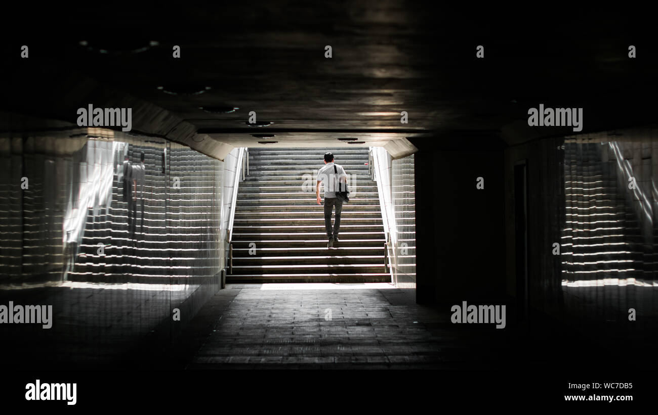 Rear View Climbing Stairs High Resolution Stock Photography and Images ...