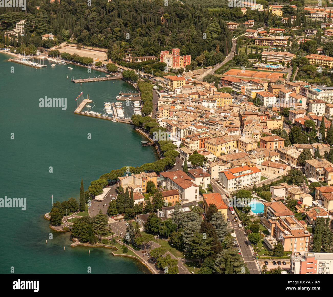 views of Lake Garda and Garda Town in the Italian Lakes Stock Photo - Alamy