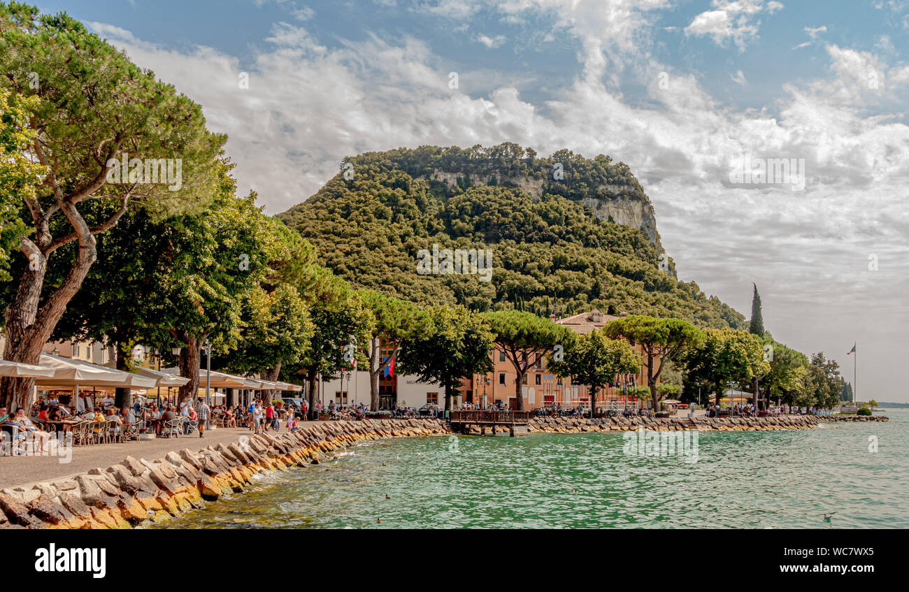 views of Lake Garda and Garda Town in the Italian Lakes Stock Photo - Alamy