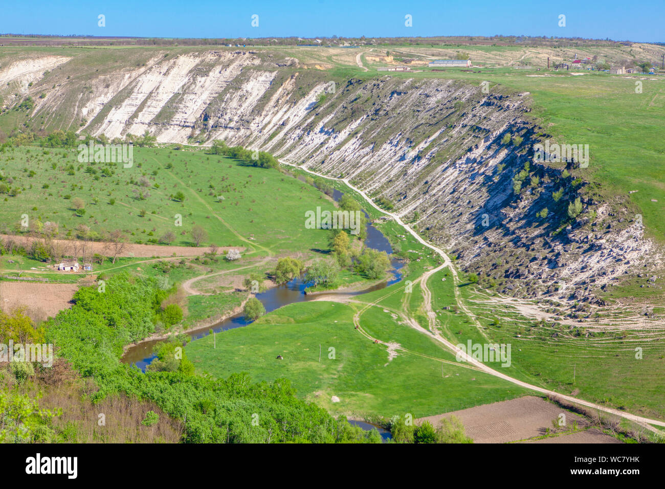 aerial image of green meadows and hills Stock Photo - Alamy