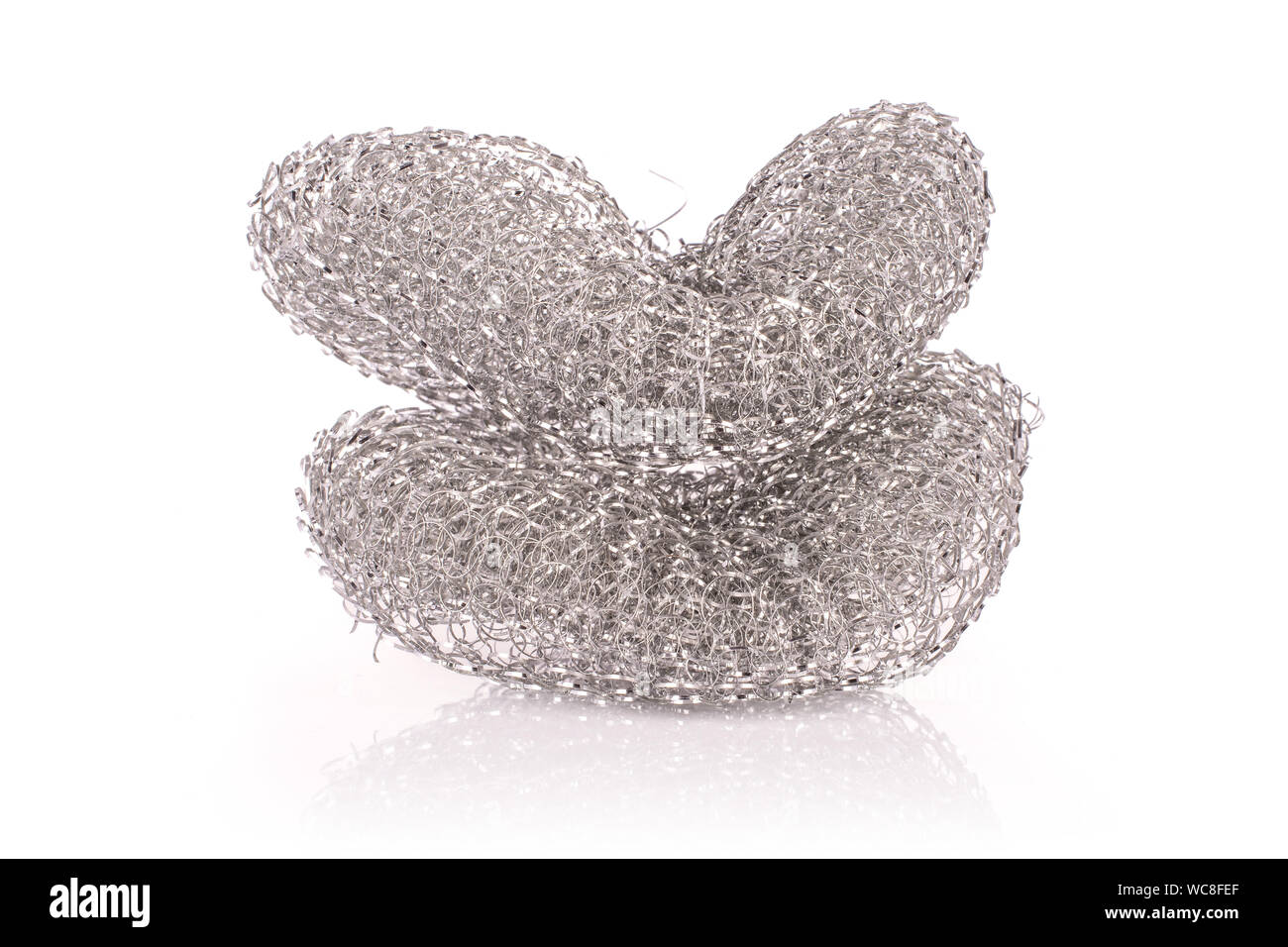 Group of two whole metal cleaning kitchen sponge isolated on white ...