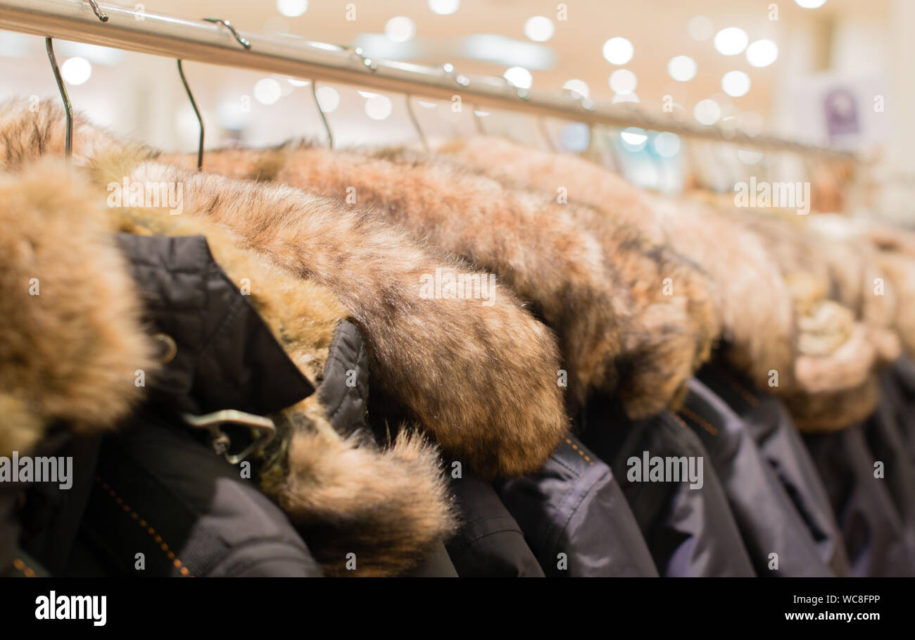 Hanging up fur coat hi-res stock photography and images - Alamy