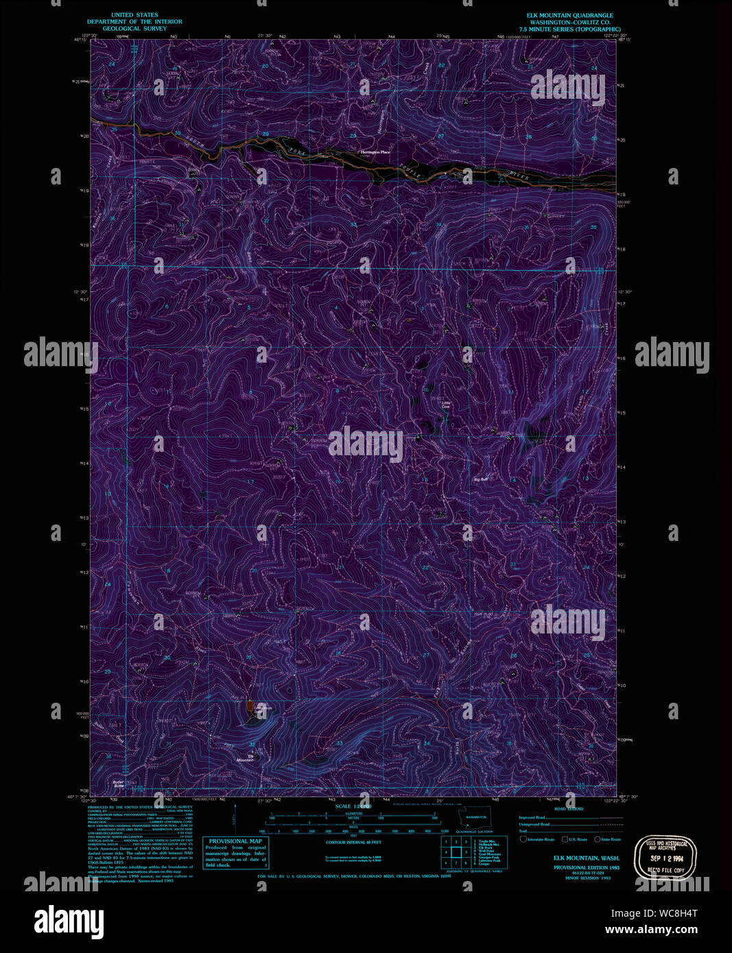 Map of elk mountain hi-res stock photography and images - Alamy