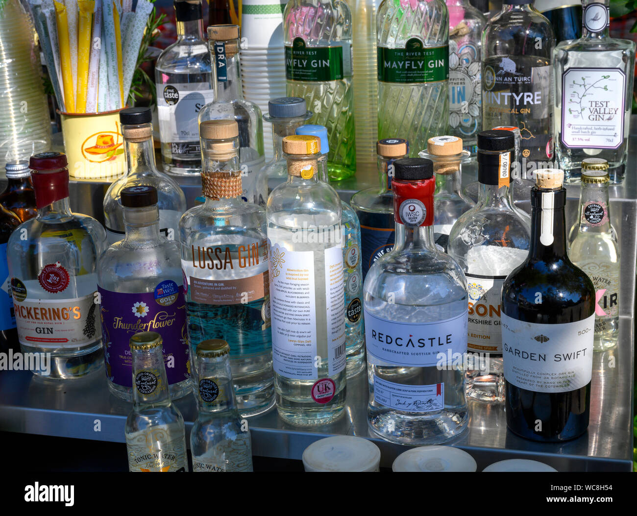 Gin bottles hi-res stock photography and images - Alamy