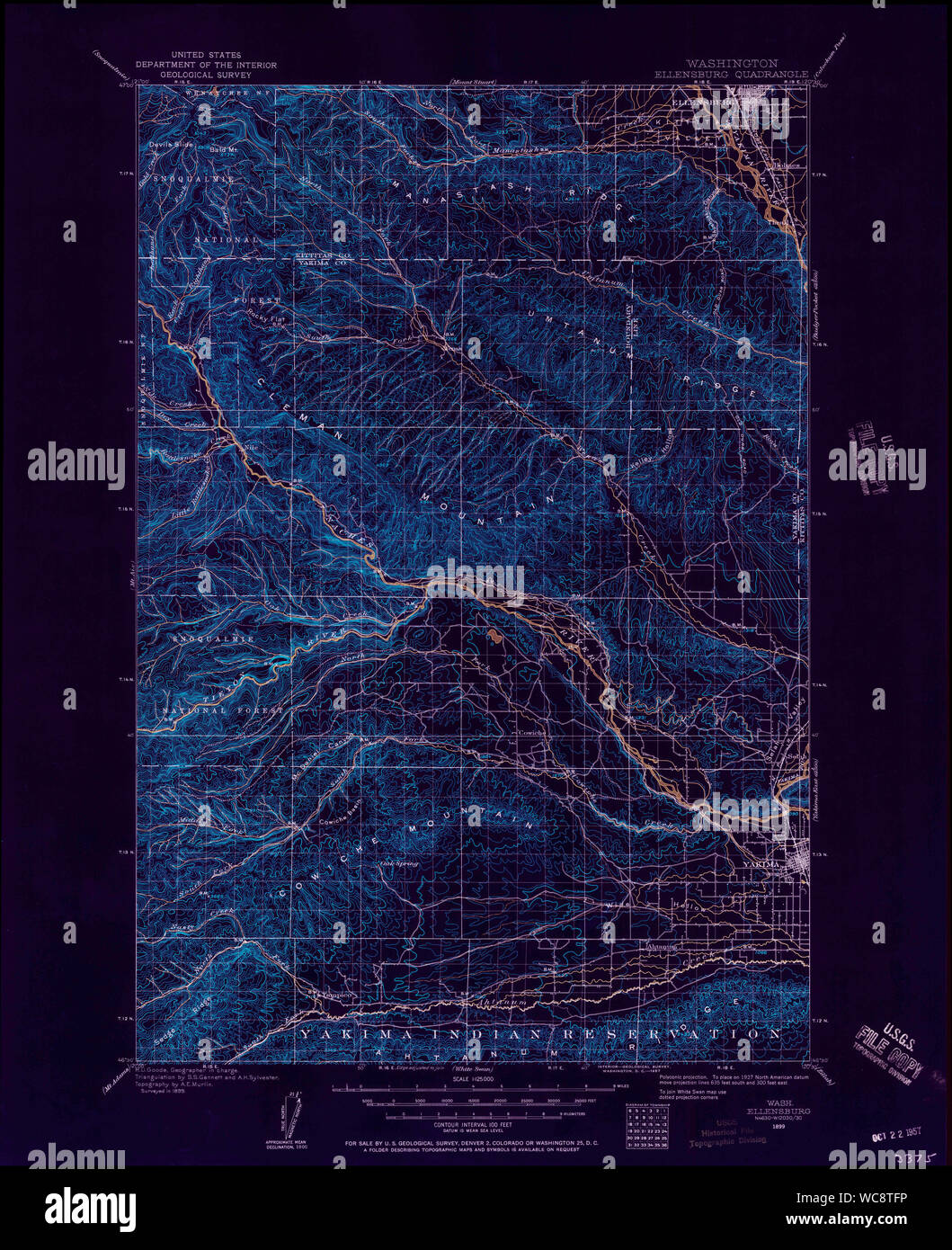 USGS Topo Map Washington State WA Ellensburg 241017 1899 125000 ...