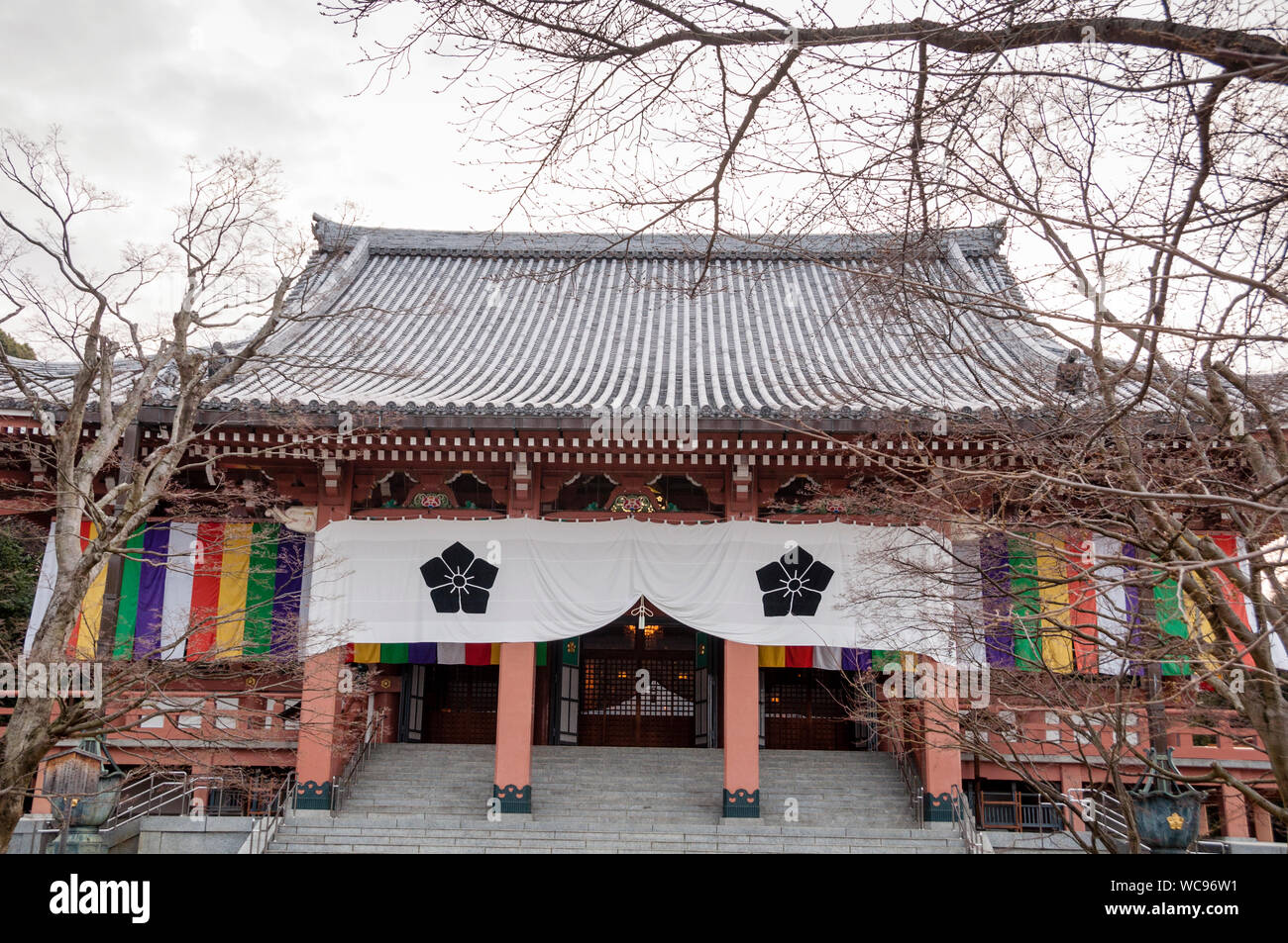 Chisahaku Buddhist Temple in Kyoto, Japan bellflower motif curtain ...