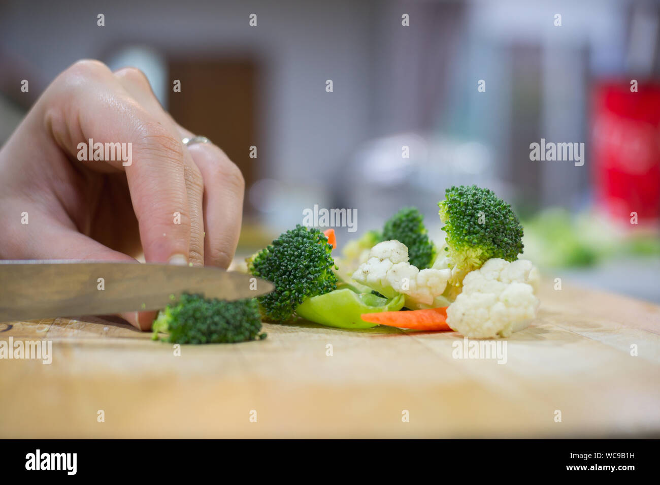 Chopping vegetables close up focus hi-res stock photography and images ...