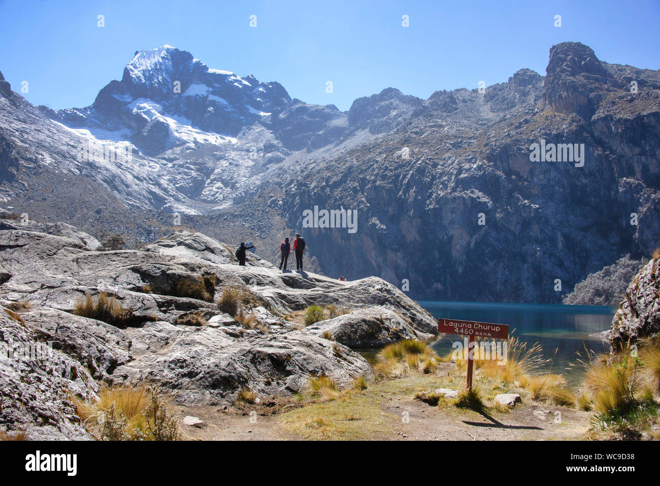 Laguna Churup and Nevado Churup, Huascaran National Park, Huaraz, Peru ...