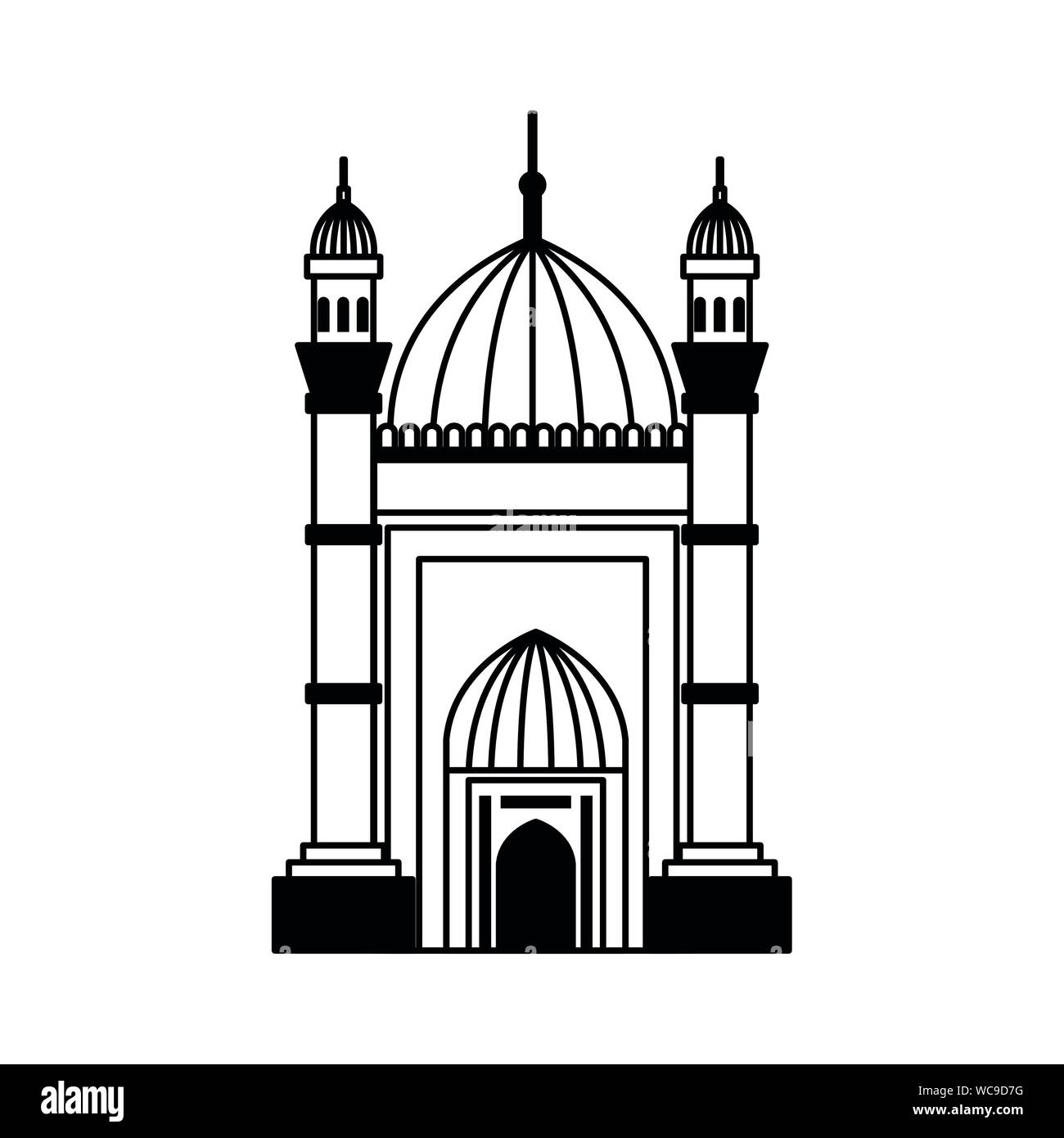 Badshahi Mosque Black And White