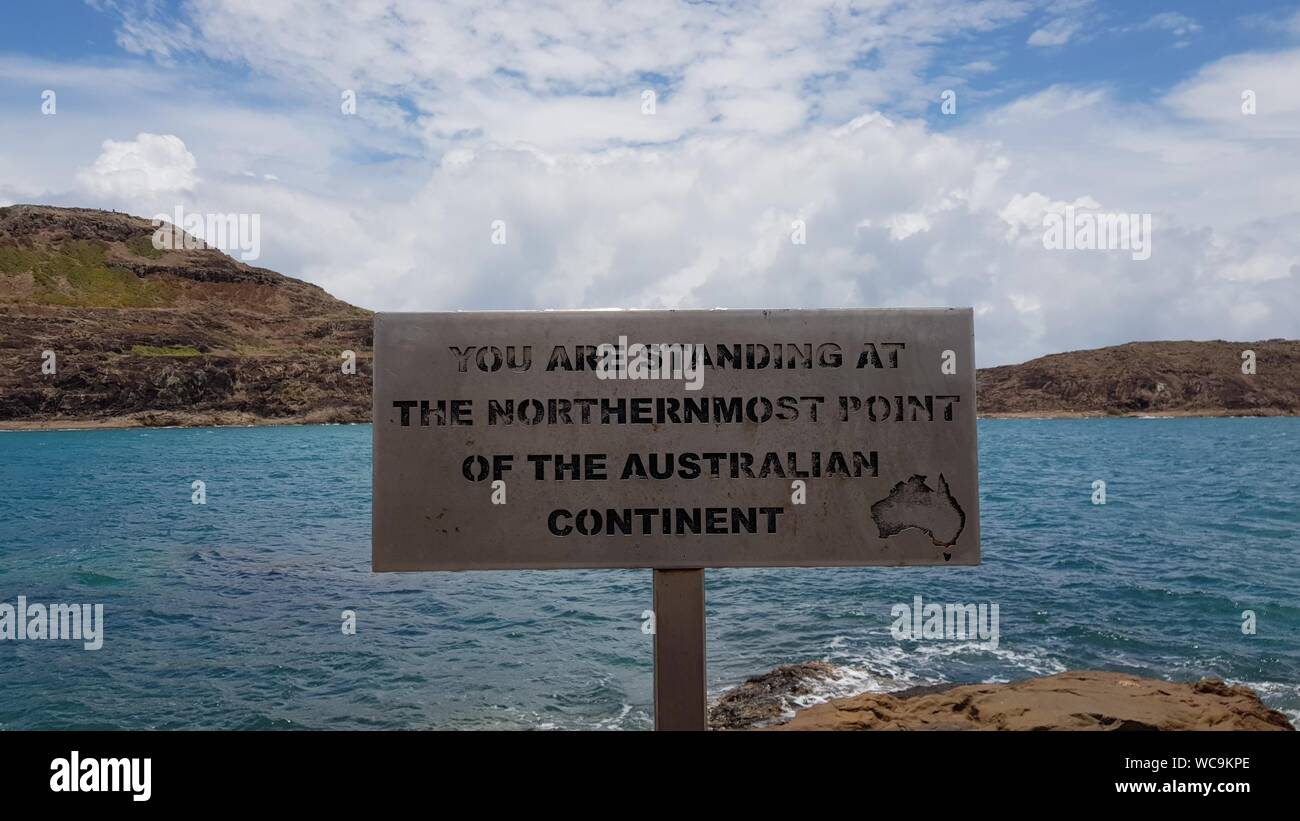 Sign at the Tip, Cape York Stock Photo - Alamy