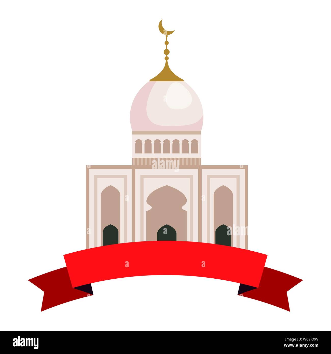 taj mahal mosque building with ribbon Stock Vector Image & Art - Alamy