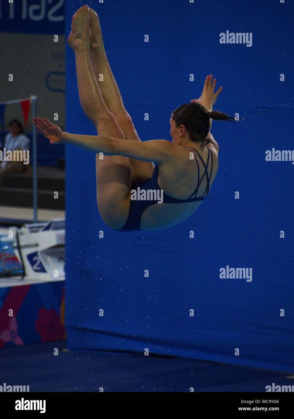 Diving; Alison Maillard from Chile in action at the Lima 2019 Pan ...