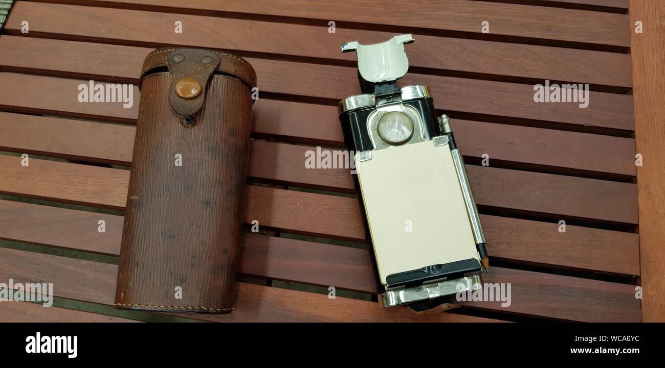 German WWI military policeman's field flashlight. Leather tabs to ...