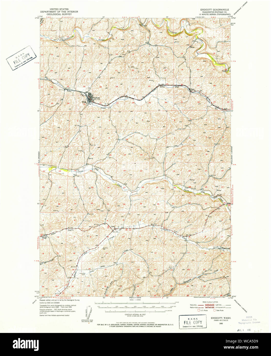 Endicott washington map hi-res stock photography and images - Alamy