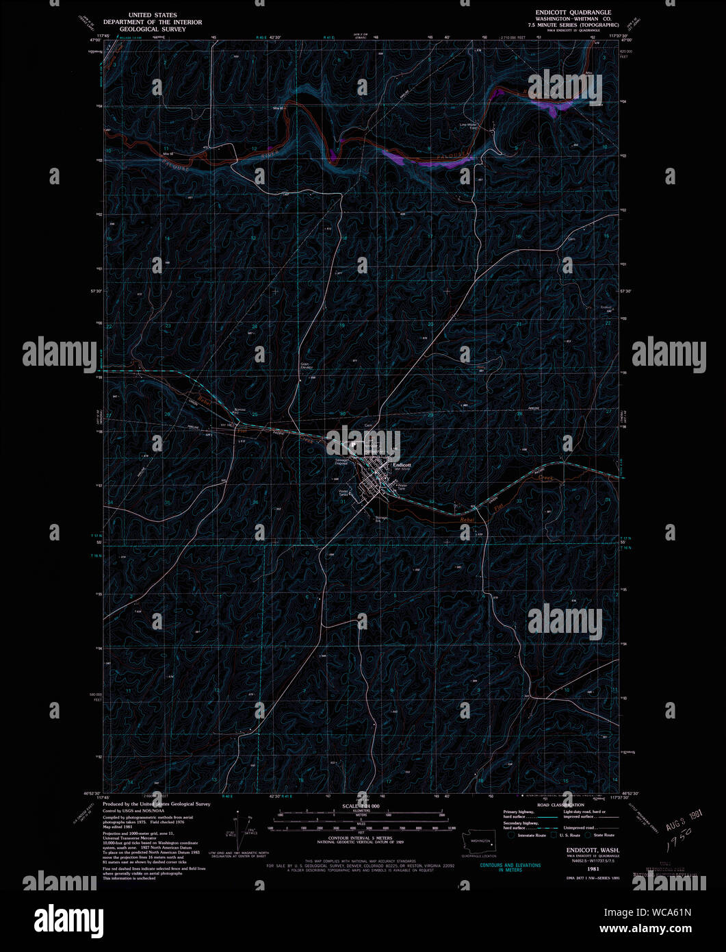 Map of endicott washington hi-res stock photography and images - Alamy
