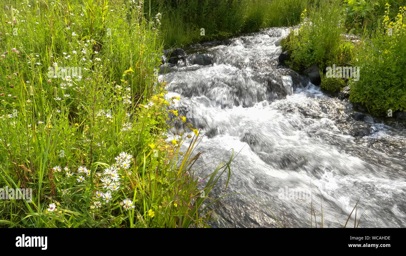 Stream flowing into lake hi-res stock photography and images - Alamy