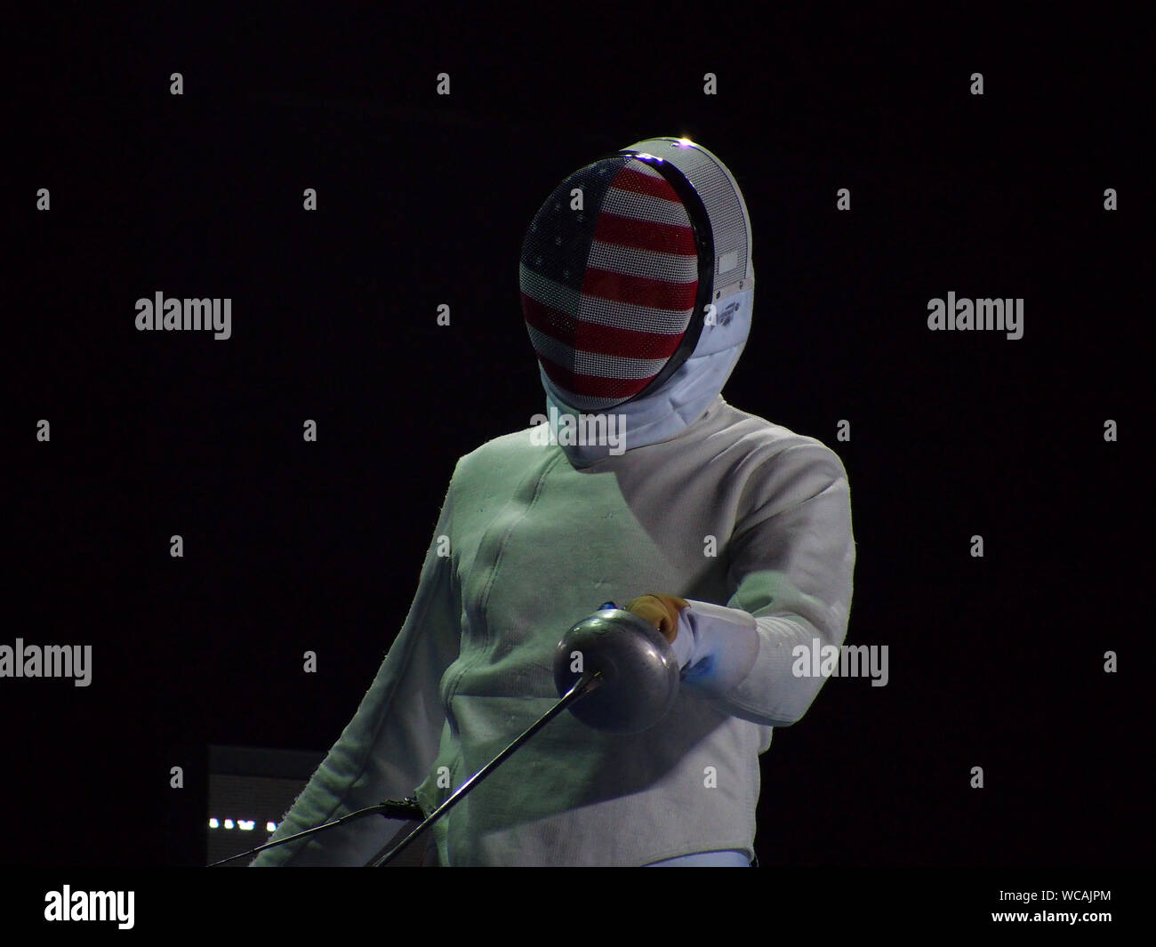 Fencing men's; Jacob Hoyle from USA in action at the Lima 2019 Pan ...