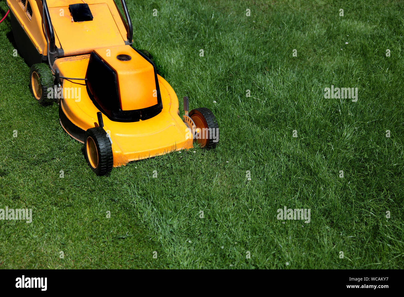 High angle view lawn mower hi-res stock photography and images - Alamy