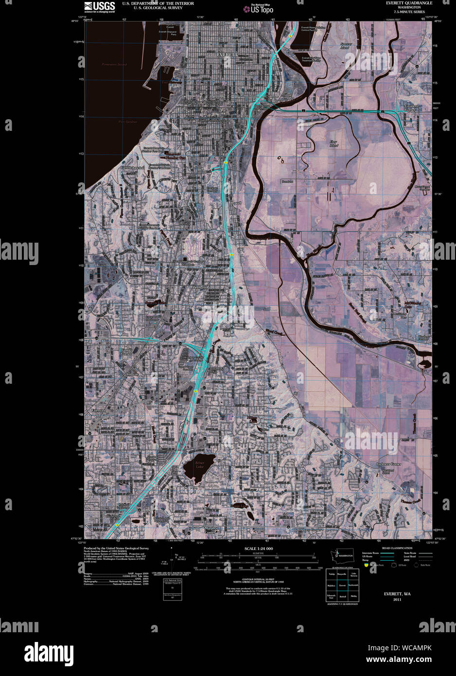 Everett washington map hi-res stock photography and images - Alamy