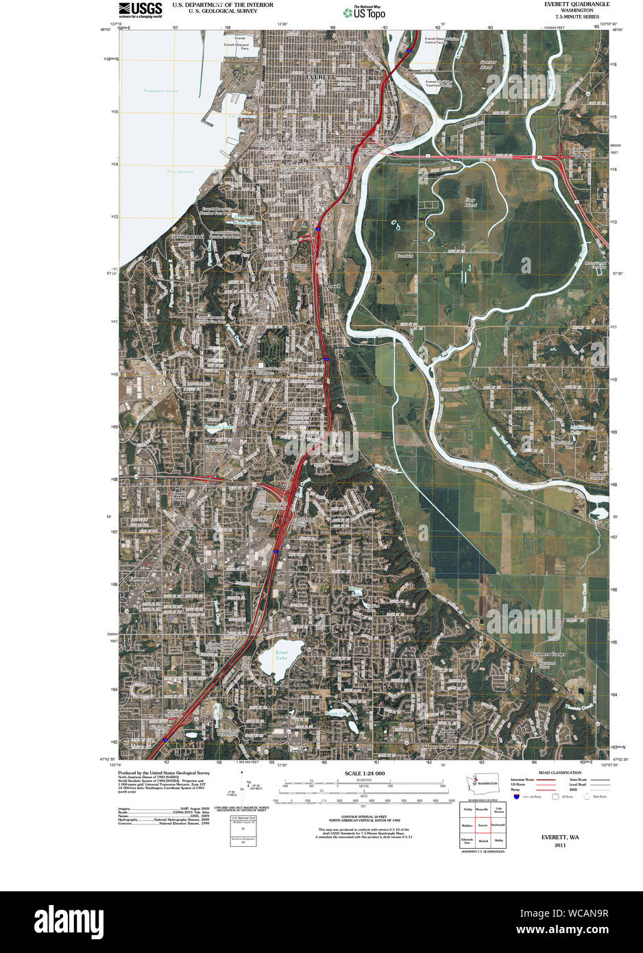 Everett washington state map hi-res stock photography and images - Alamy