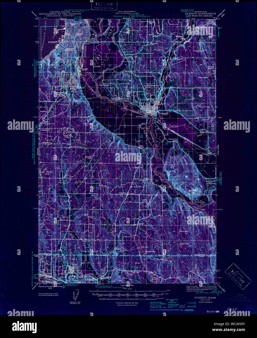 Everett washington map hi-res stock photography and images - Alamy