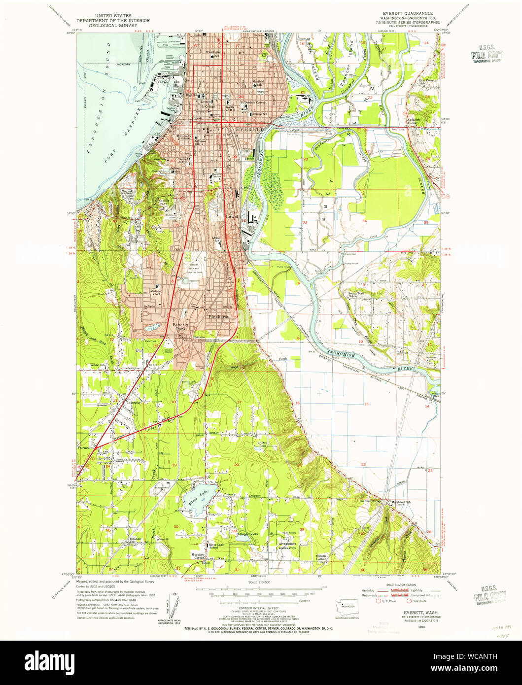 Everett washington state map hi-res stock photography and images - Alamy