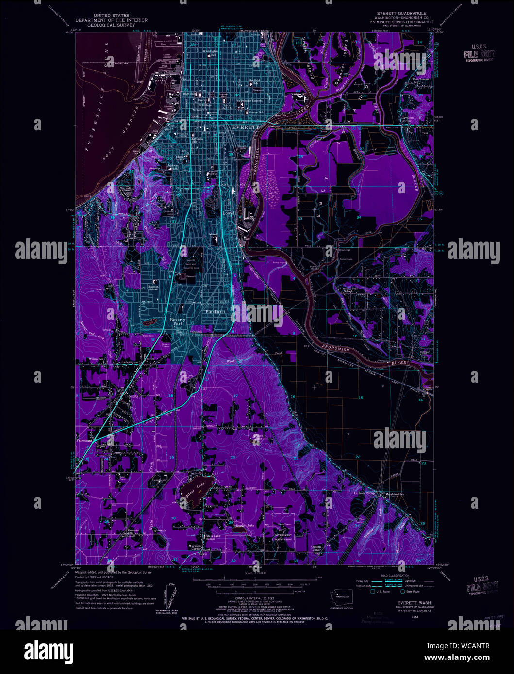 Map of everett washington hi-res stock photography and images - Alamy