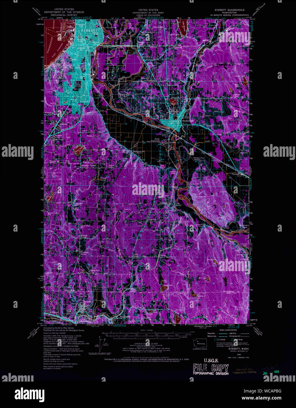 Map of everett washington hi-res stock photography and images - Alamy