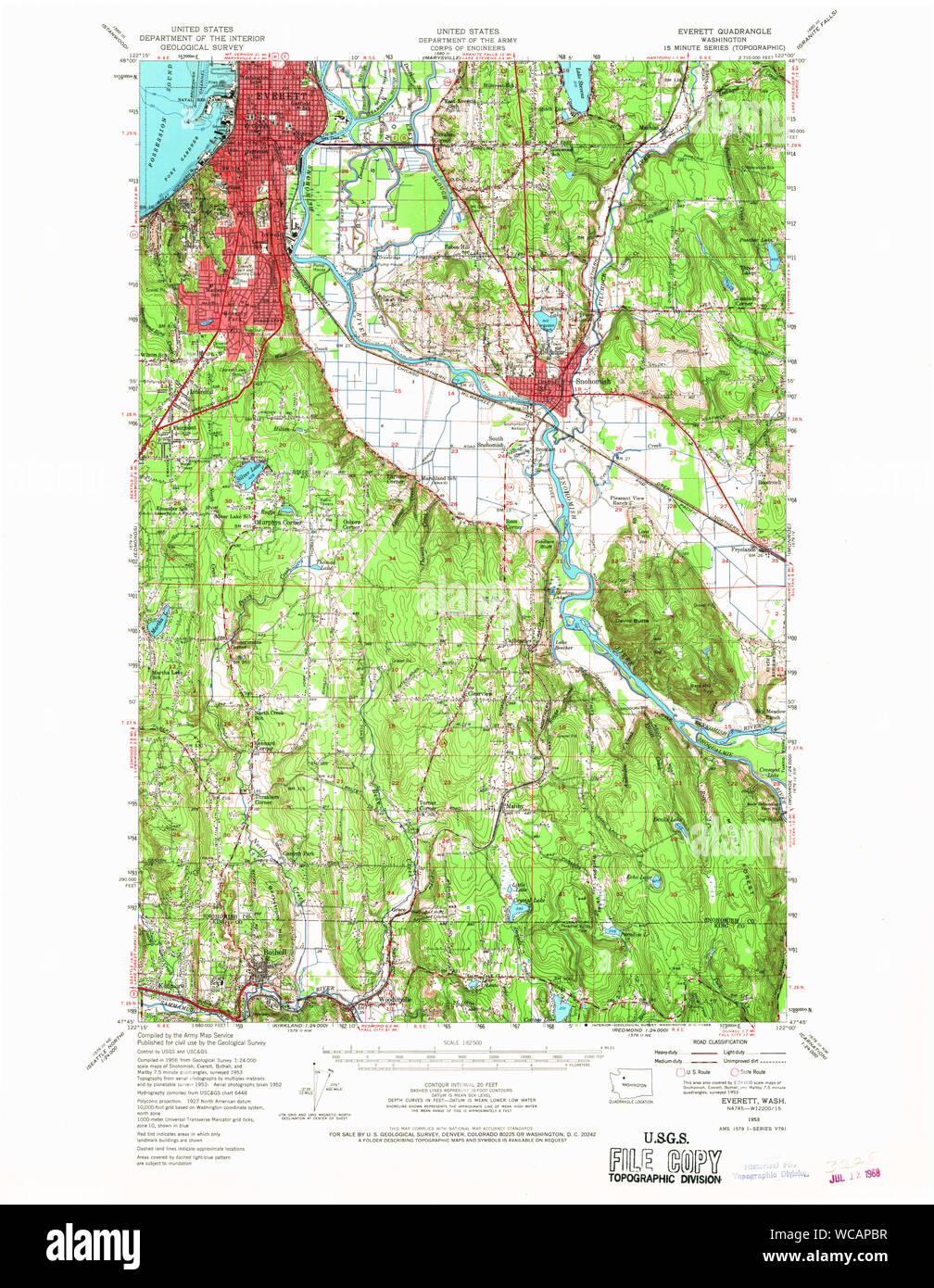 Map of everett Cut Out Stock Images & Pictures - Alamy