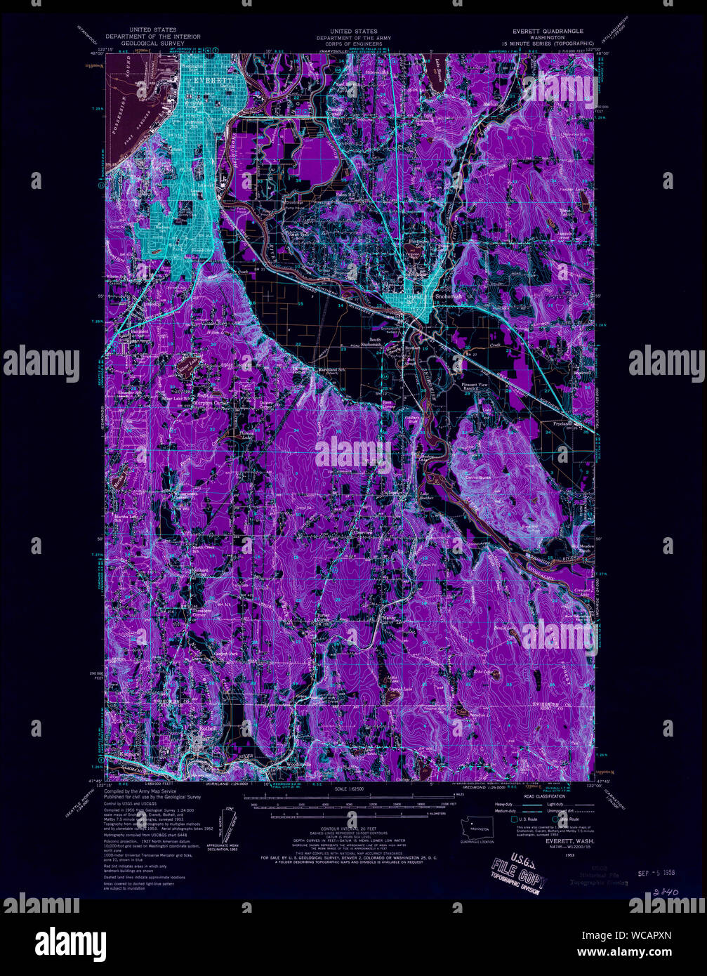 Map of everett washington hi-res stock photography and images - Alamy