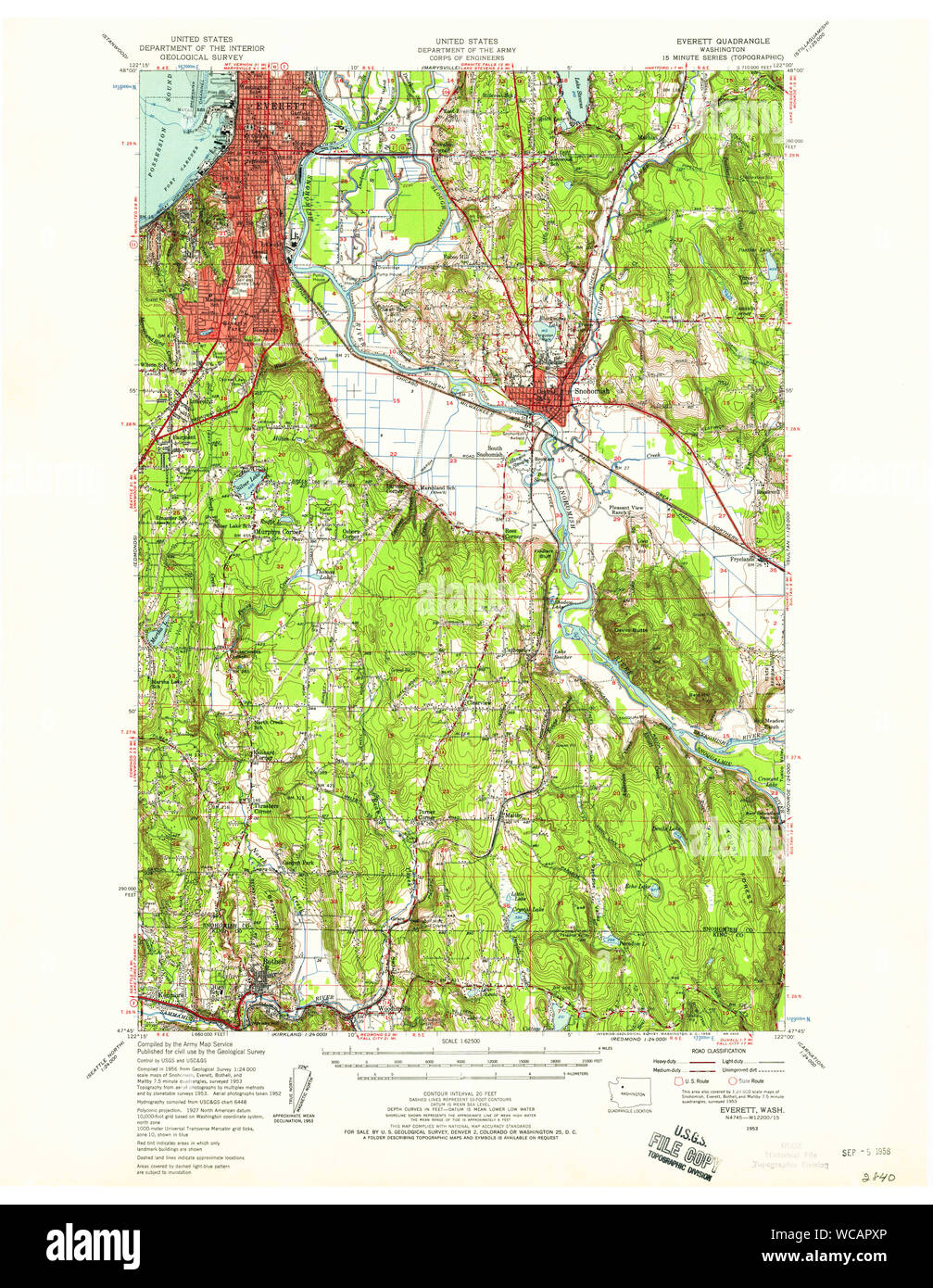 Map of everett washington hi-res stock photography and images - Alamy