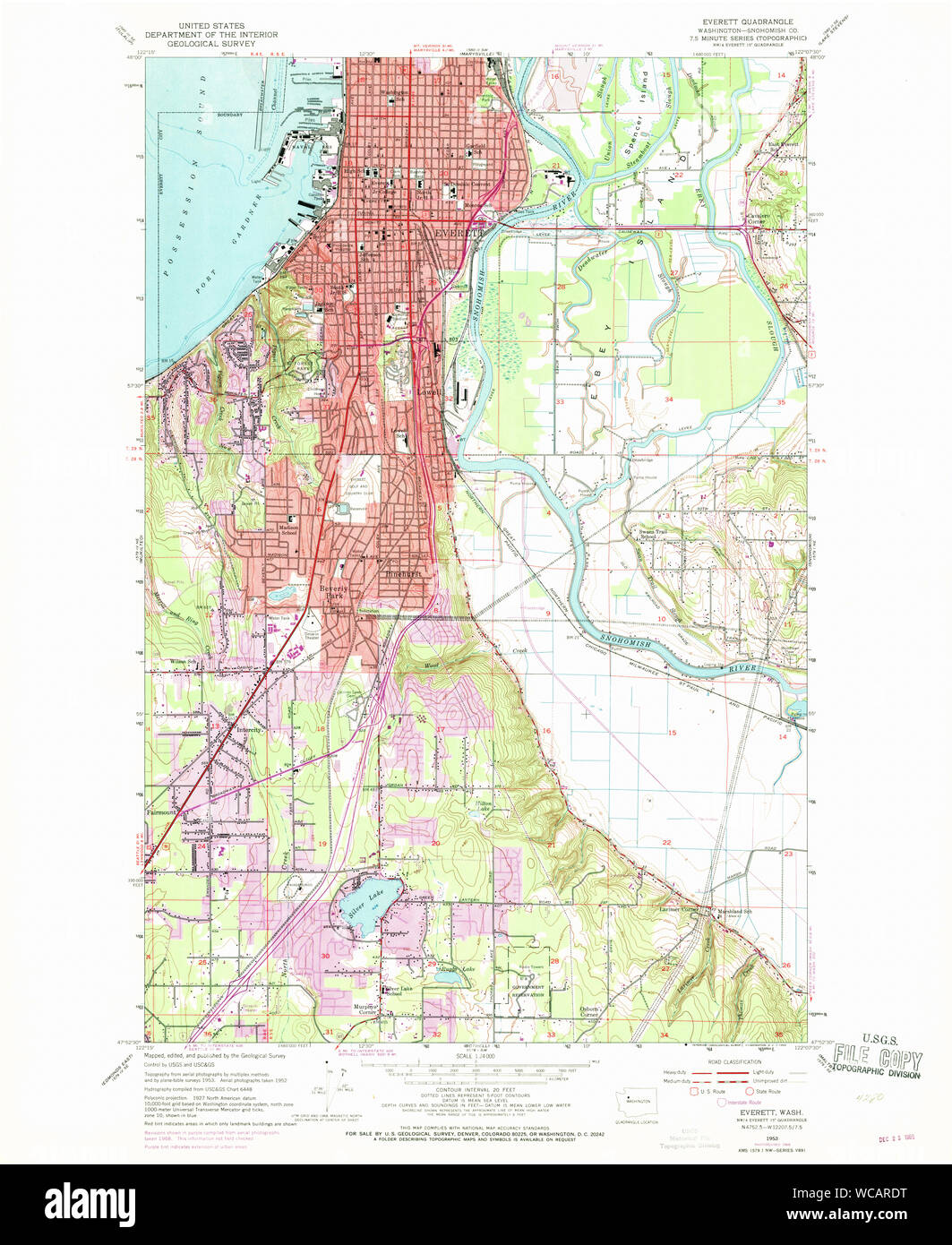 Everett washington state map hi-res stock photography and images - Alamy