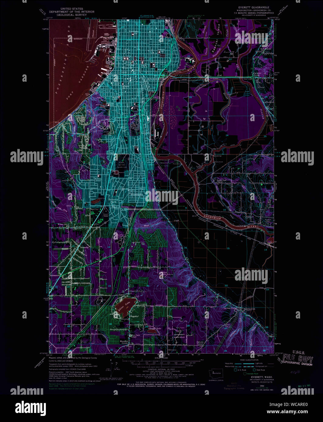 Map of everett washington hi-res stock photography and images - Alamy