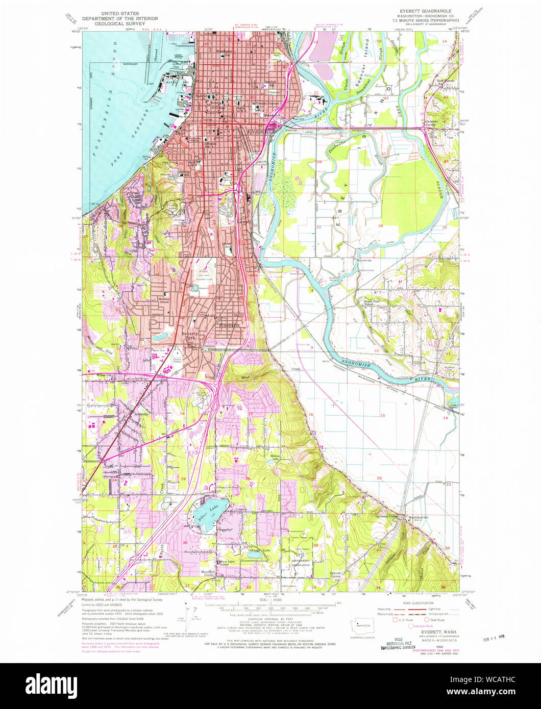 Map of everett washington hi-res stock photography and images - Alamy