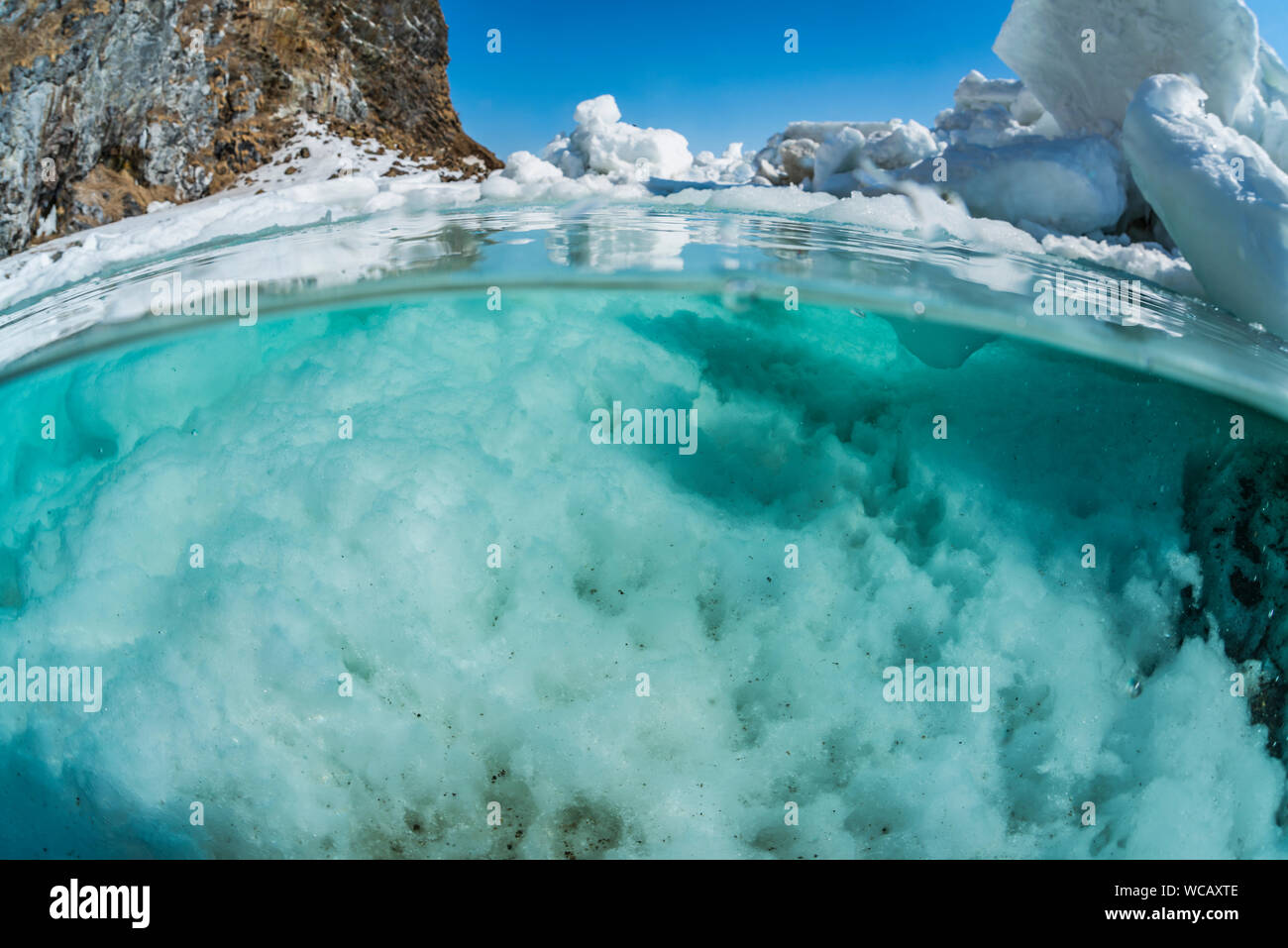 Drift ice,underwater view,in Rausu,Hokkaido,Japan Stock Photo - Alamy