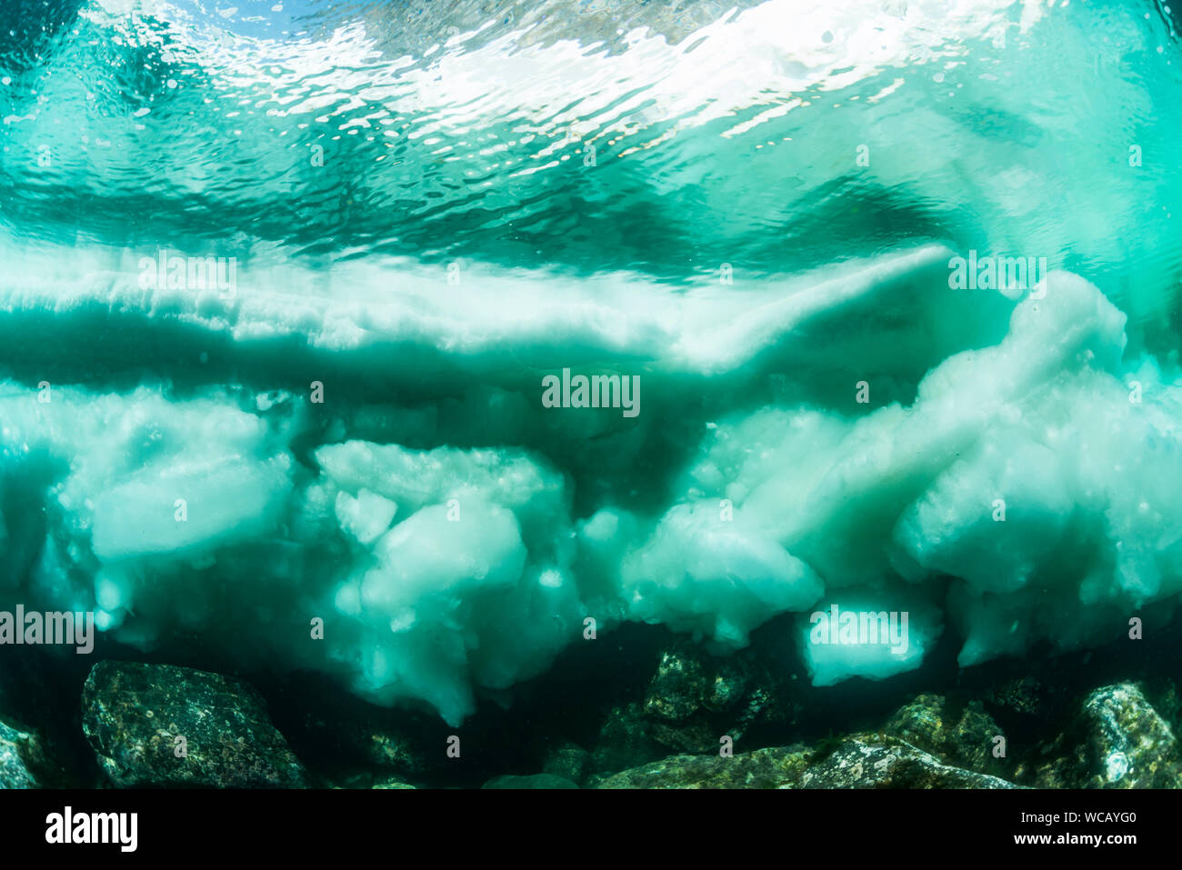 Drift ice,underwater view,in Rausu,Hokkaido,Japan Stock Photo - Alamy