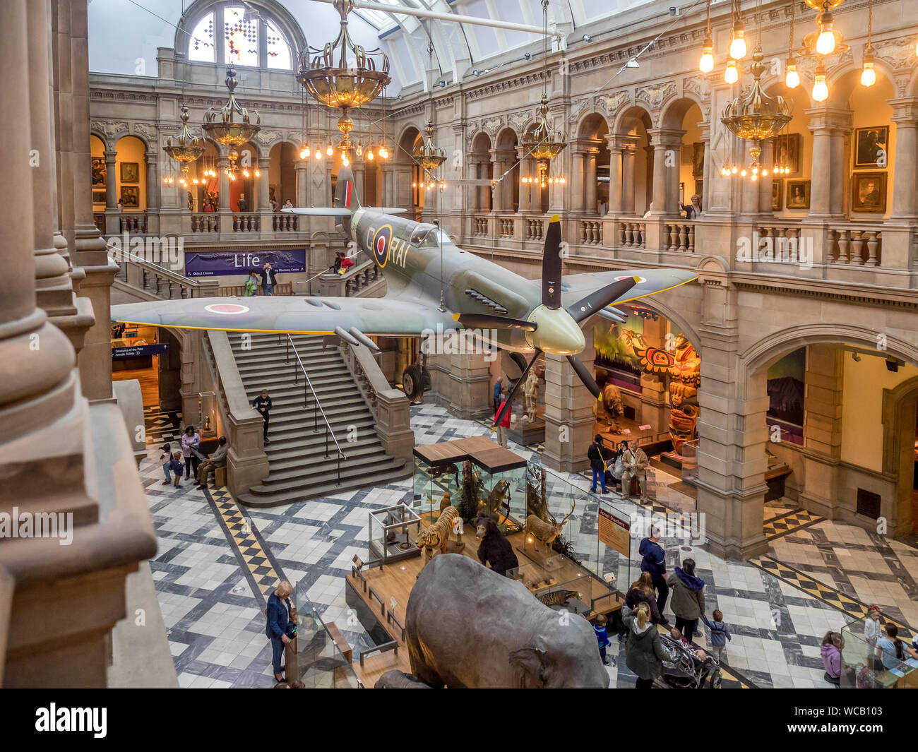 Interior of the Kelvingrove Art Gallery and Museum in Glasgow Scotland ...