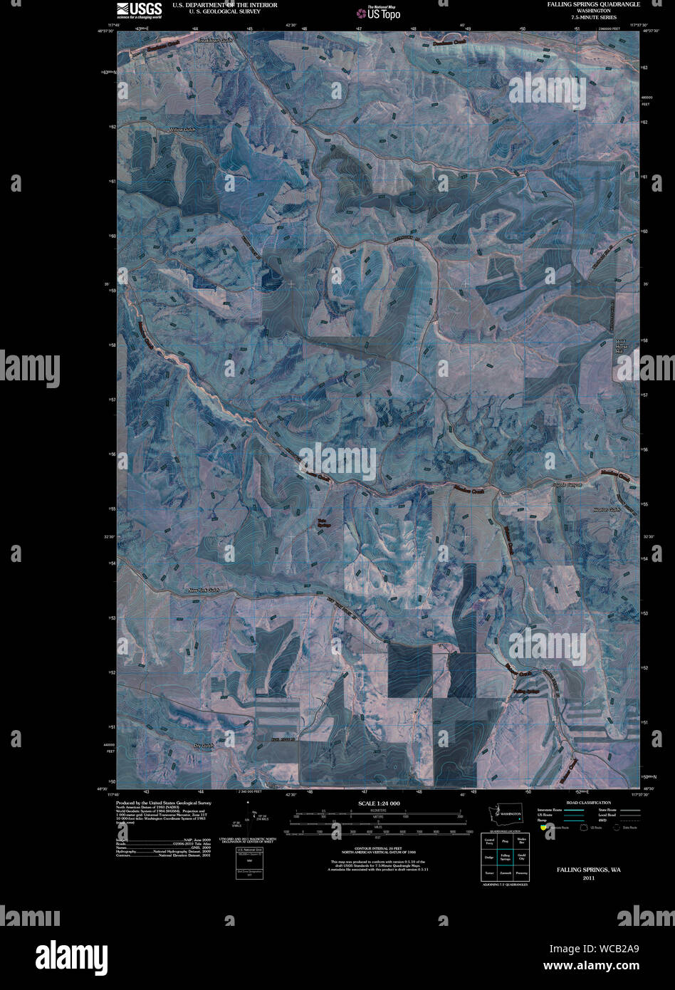 Map of falling springs hi-res stock photography and images - Alamy