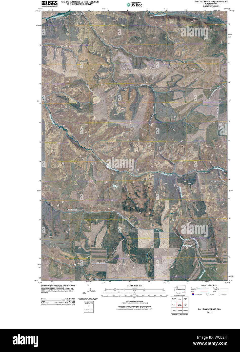 Falling springs map hi-res stock photography and images - Alamy