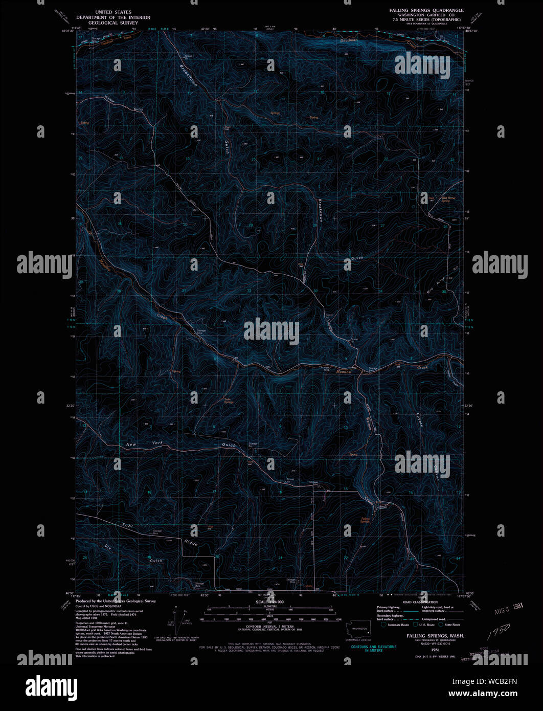Map of falling springs hi-res stock photography and images - Alamy
