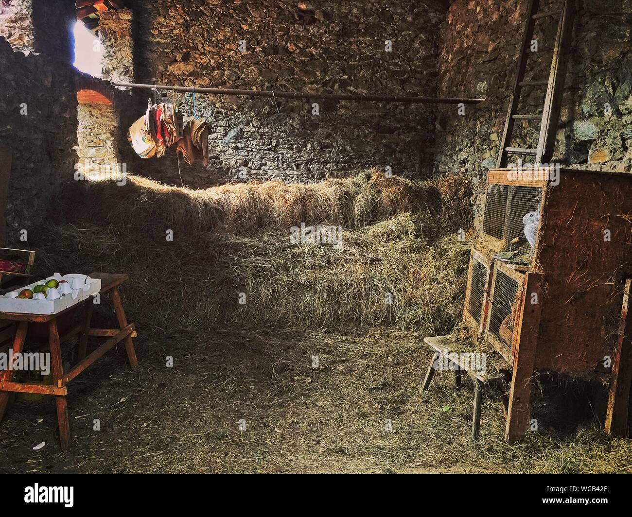 Interior Of Barn Stock Photo - Alamy
