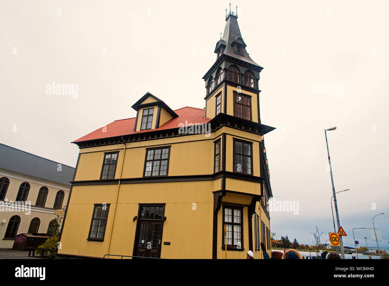 Beautiful old architecture concept. Building scandinavian style with ...