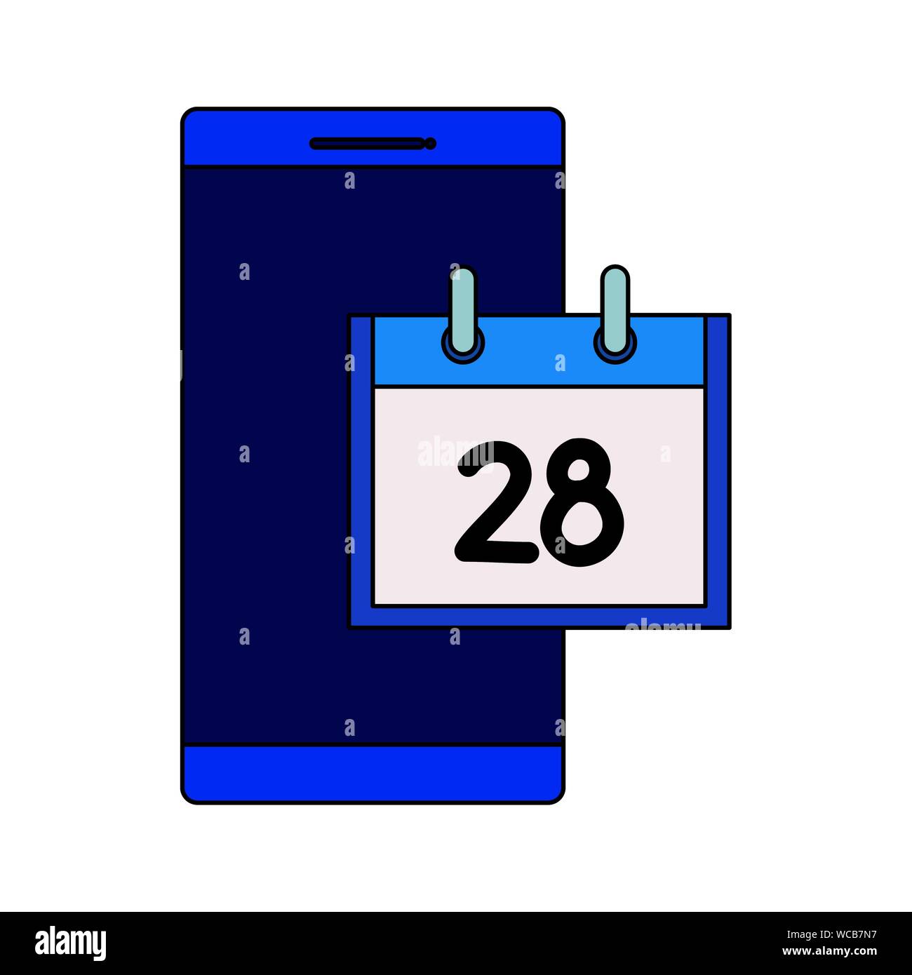 smartphone device with calendar reminder Stock Vector Image & Art - Alamy