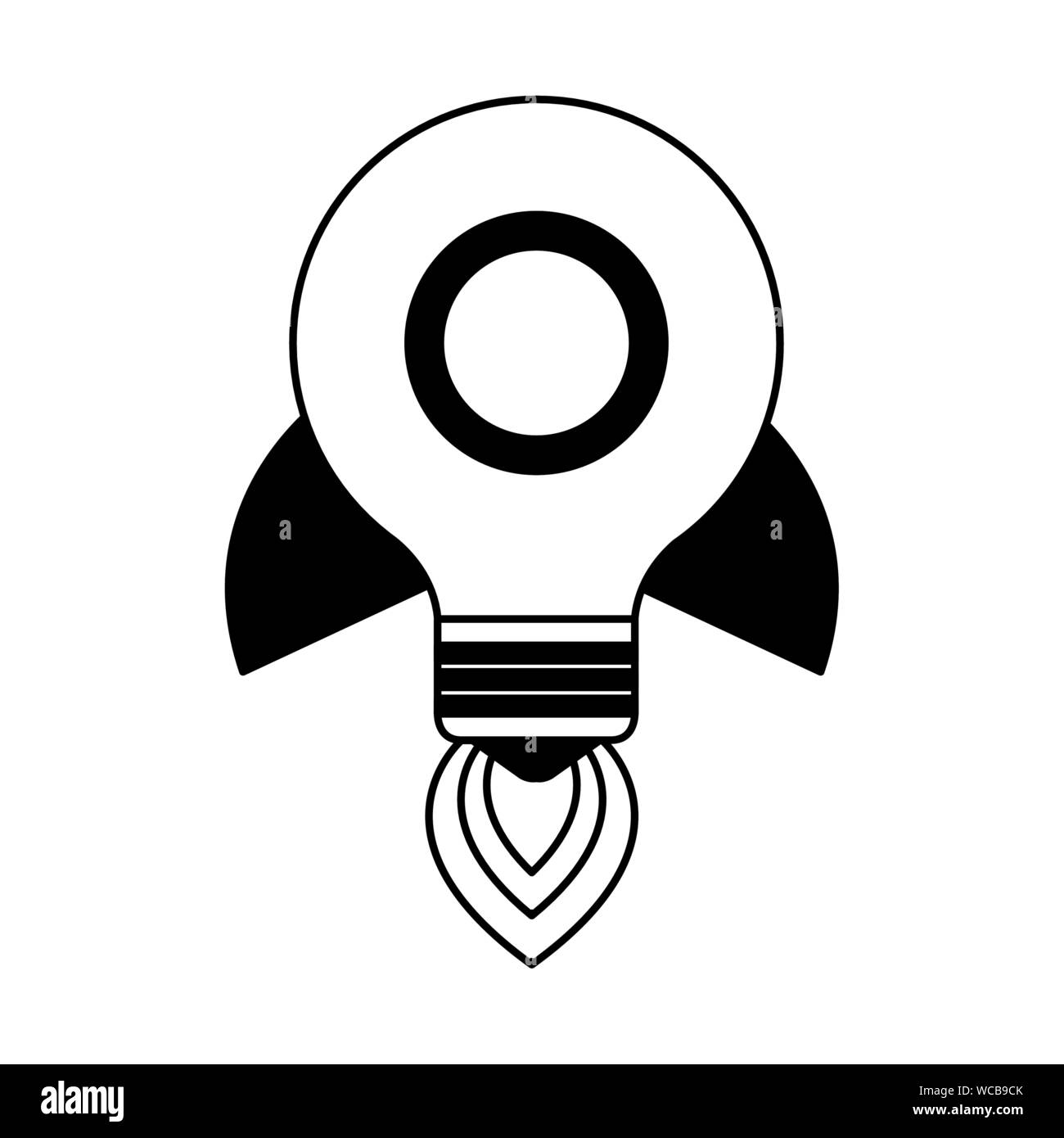 bulb light think rocket start up Stock Vector Image & Art - Alamy