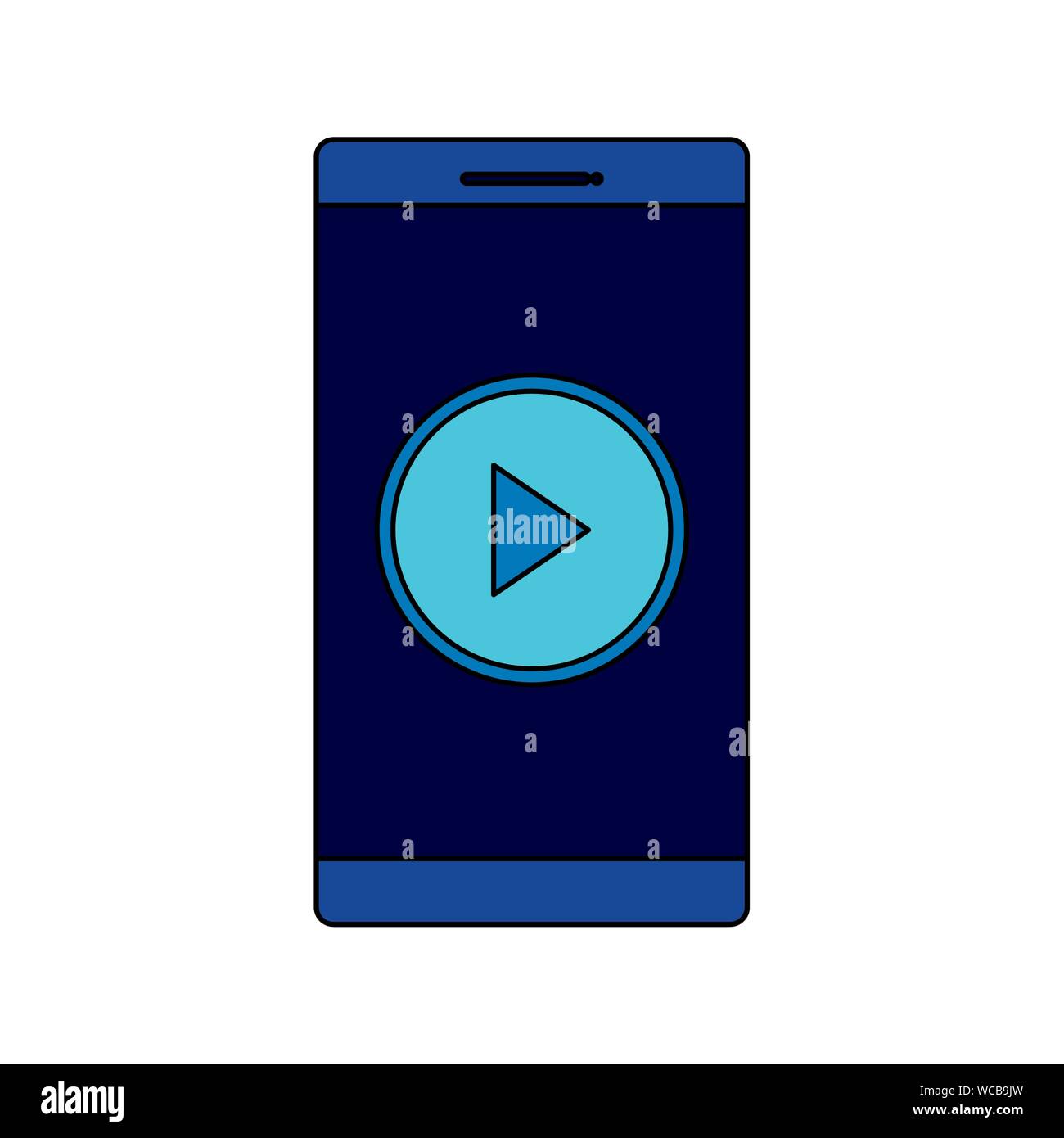 smartphone device with play button Stock Vector Image & Art - Alamy
