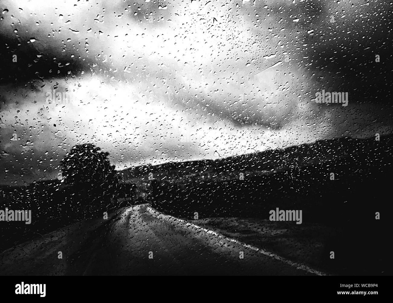 Wet car window Black and White Stock Photos & Images - Alamy