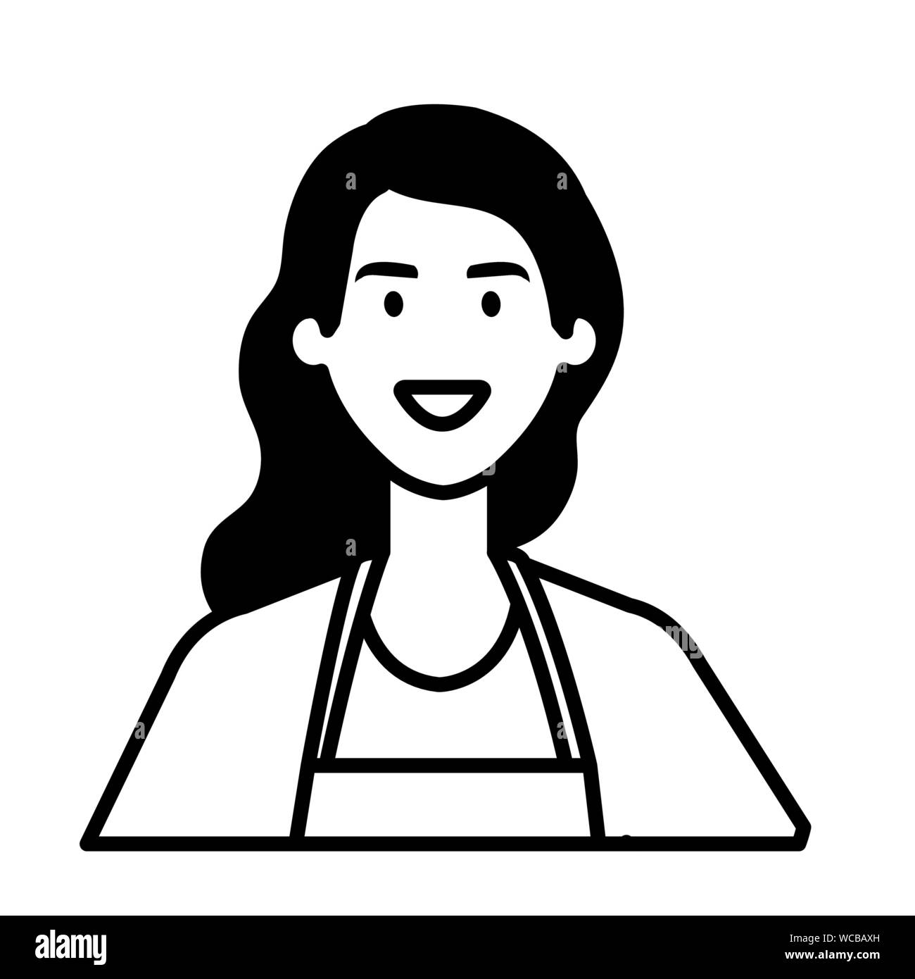 young woman artist with apron character Stock Vector Image & Art - Alamy